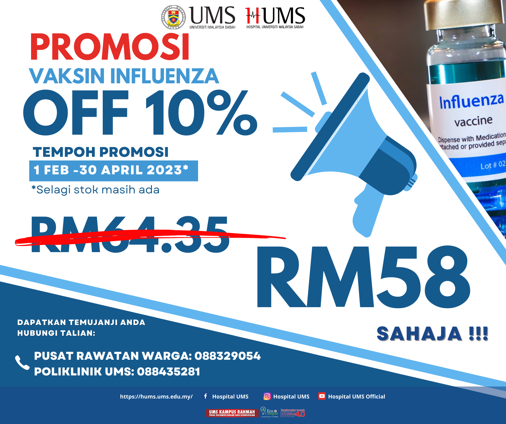 Hospital UMS Official Website Promosi Vaksin Influenza